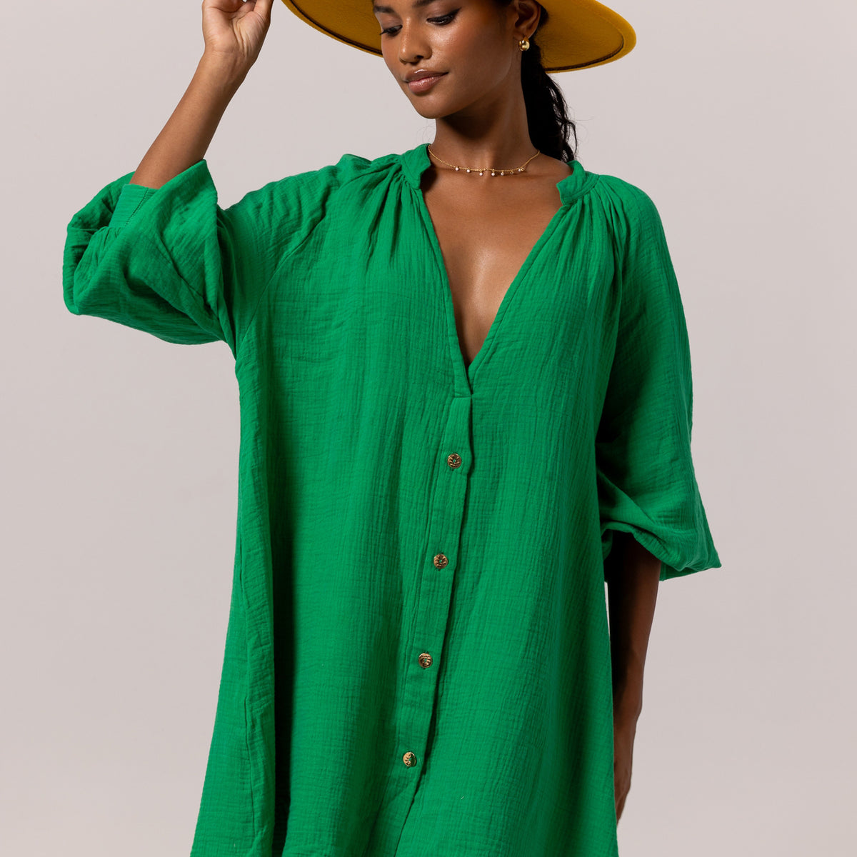 LA PLAGE MINI DRESS - Green Spring – Aanoukis Swimwear